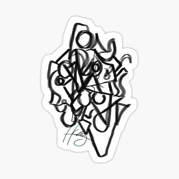 "Modern Abstract Art Sticker;Confusion" Sticker by umaysart | Redbubble