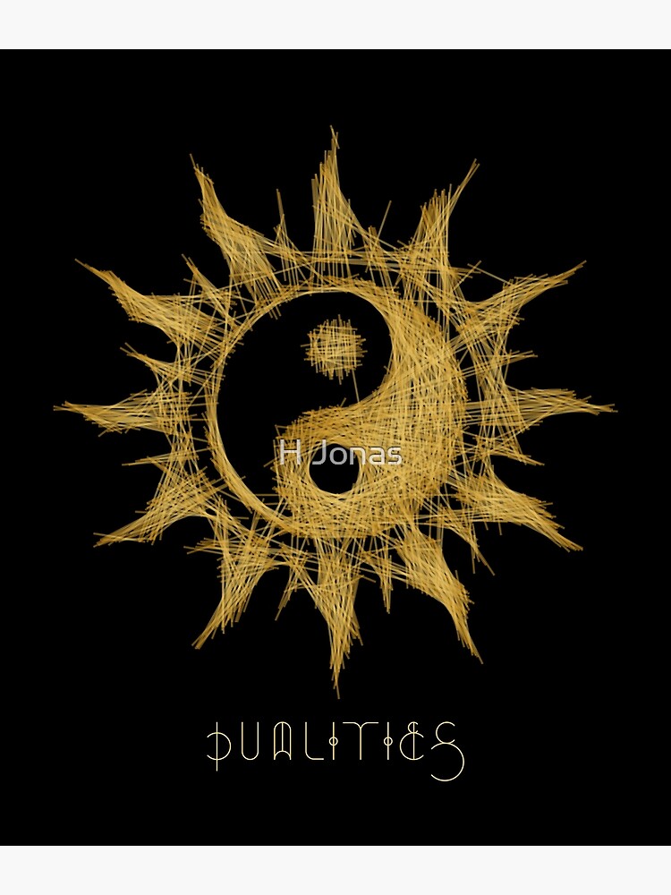 Póster «Dualidades - Símbolo Yin-yang, noche y día, sol místico, arte ...