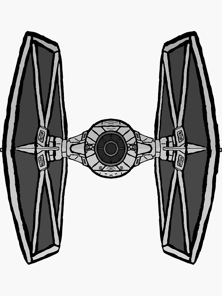 "Hand Drawn Detailed TIE Fighter " Sticker for Sale by HallowedAxolotl ...