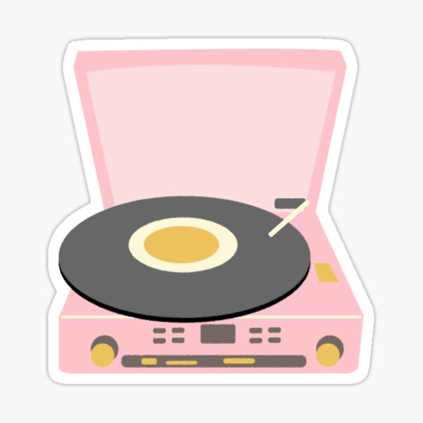 "Pastel pink record player" Sticker for Sale by amensz | Redbubble