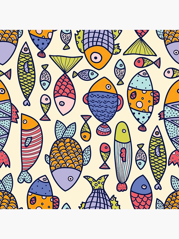 "Colorful Fish Hand Drawing" Poster for Sale by MignonBeauty | Redbubble