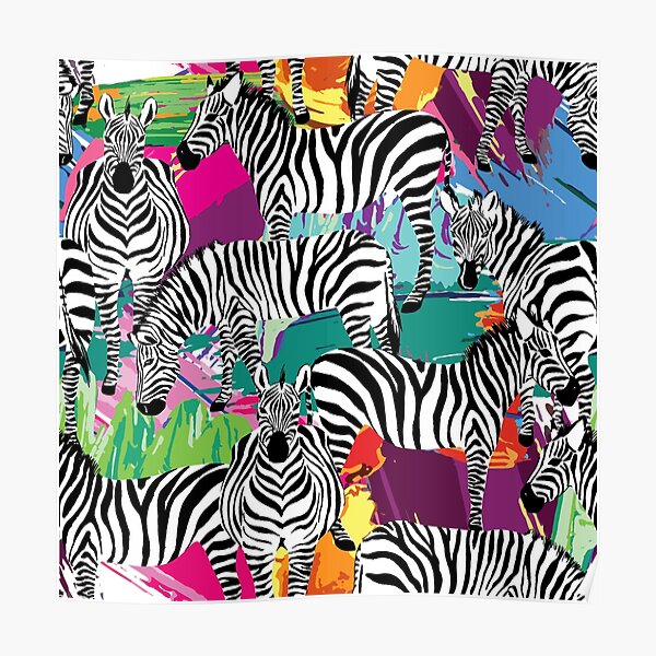 "Colorful Zebra Art" Poster for Sale by MignonBeauty | Redbubble
