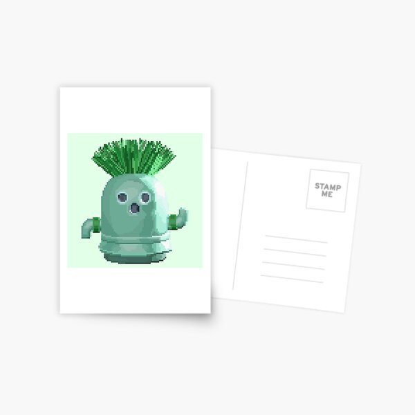 "flutteroid gyroid face pixel art - green" Postcard by sezalilly ...