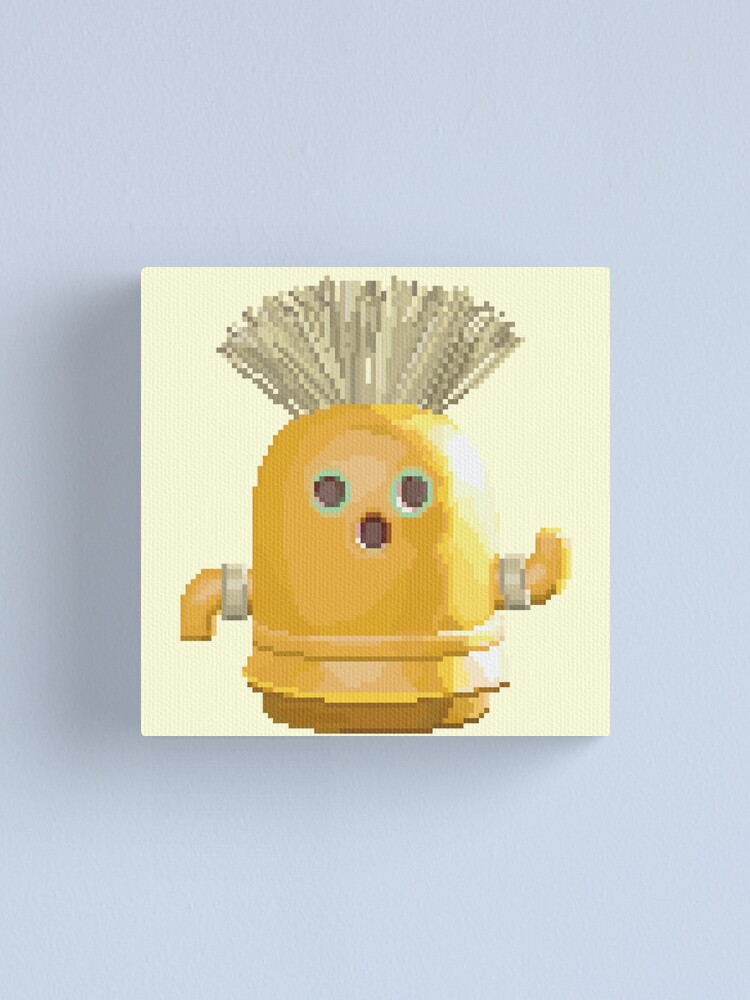 "flutteroid gyroid face pixel art - yellow" Canvas Print for Sale by ...