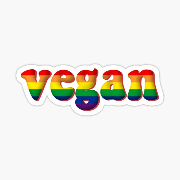 "Vegan Rainbow LGBT+ Pride Flag Retro LGBTQ" Sticker for Sale by ...
