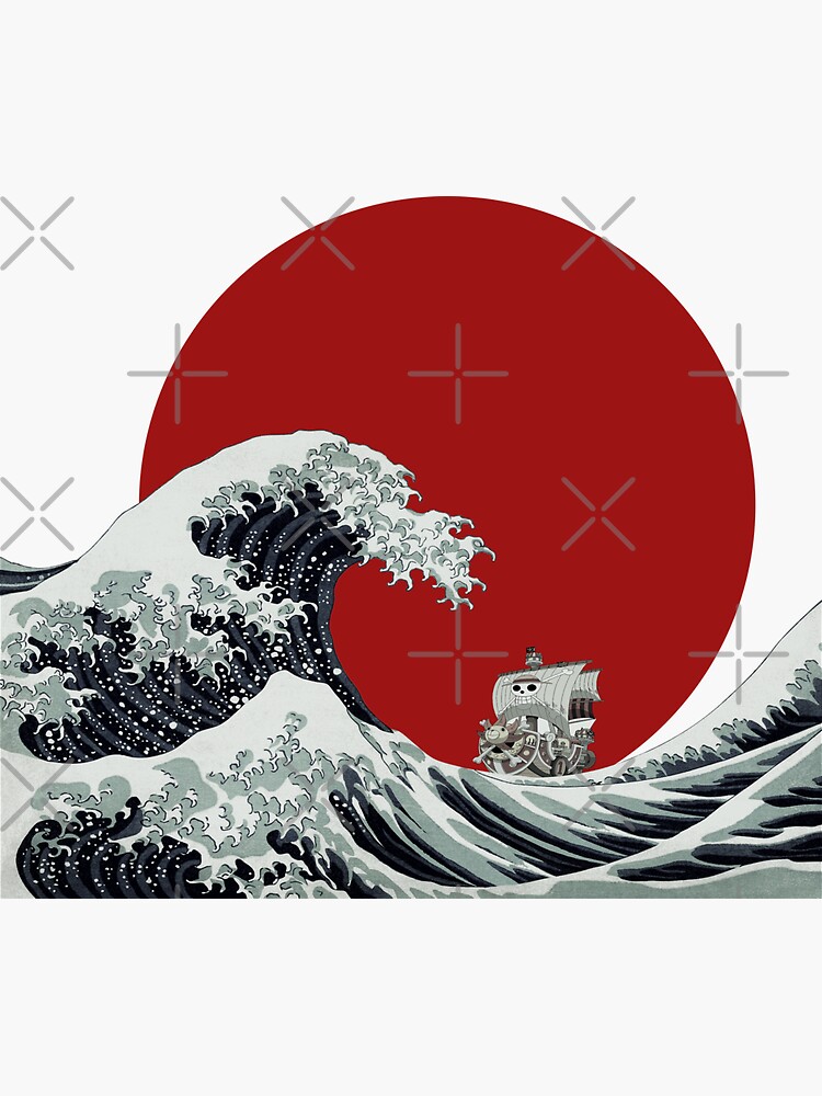 "Sunny riding the great wave" Sticker by ThePlum-Palette | Redbubble