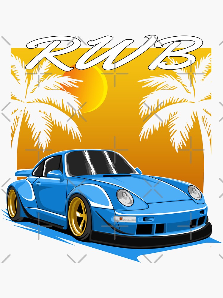 "RWB Blue Concept" Sticker by Ryzdesain | Redbubble
