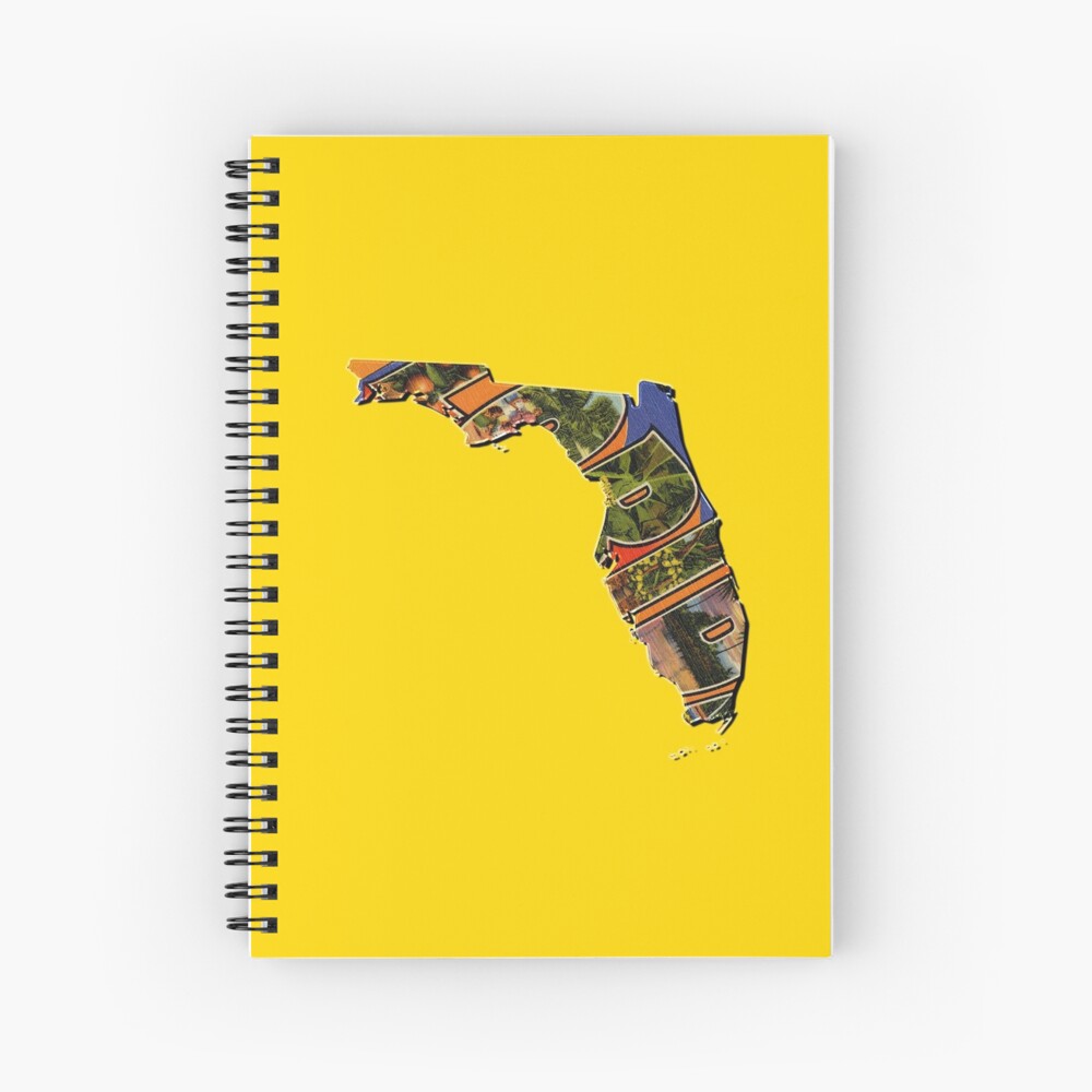 Cuaderno de espiral «Vintage y retro del mapa del estado de Florida con ...