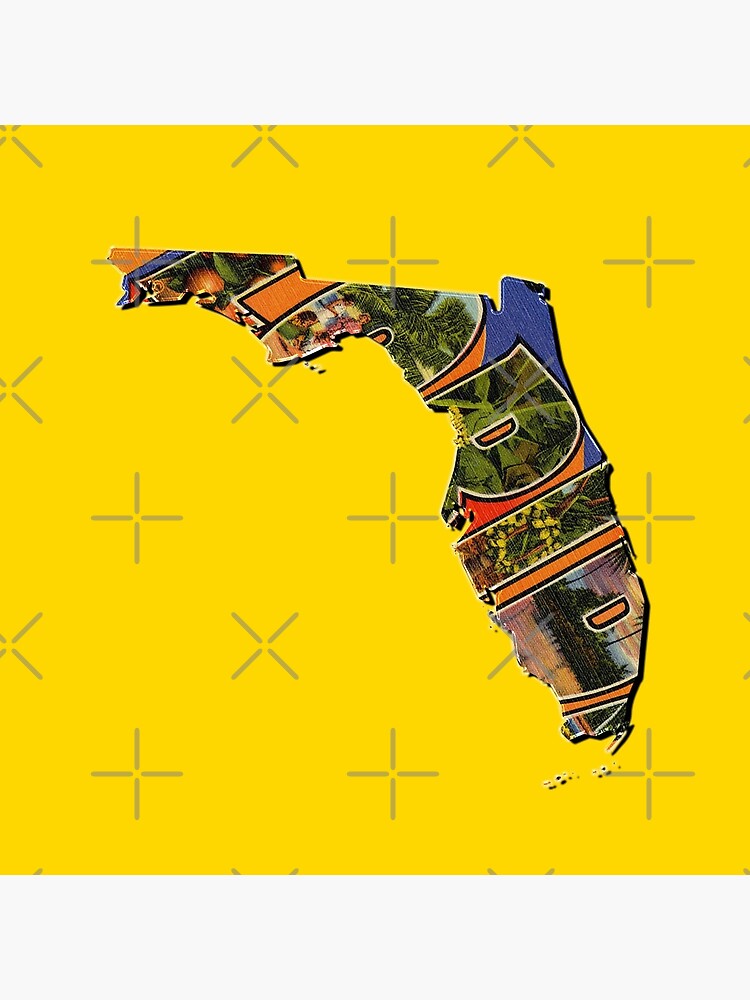 Lámina fotográfica «Vintage y retro del mapa del estado de Florida con ...