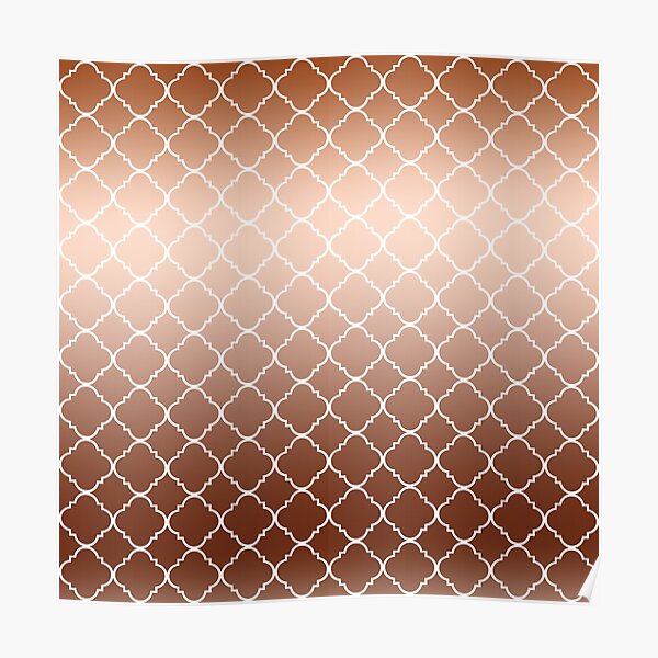 "Gold Bronze Ombre Quatrefoil" Poster for Sale by pencreations | Redbubble