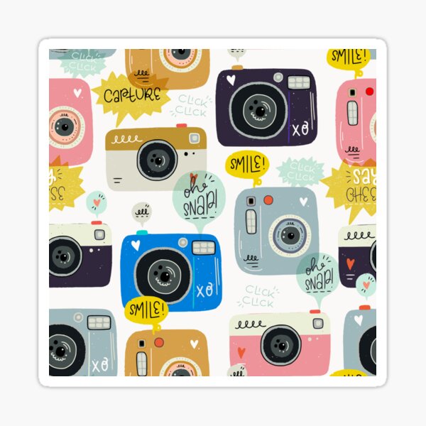 "Colorful Camera Capture Smile" Sticker for Sale by LucianaShop | Redbubble