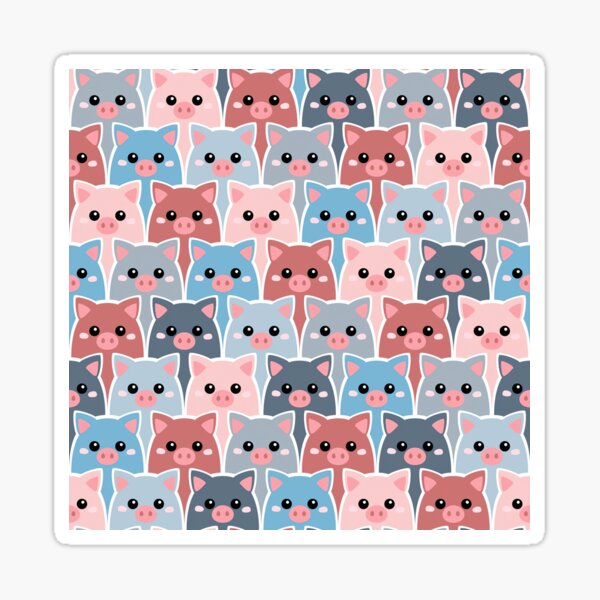 "Different Color Pigs Face" Sticker by JennileeArt | Redbubble