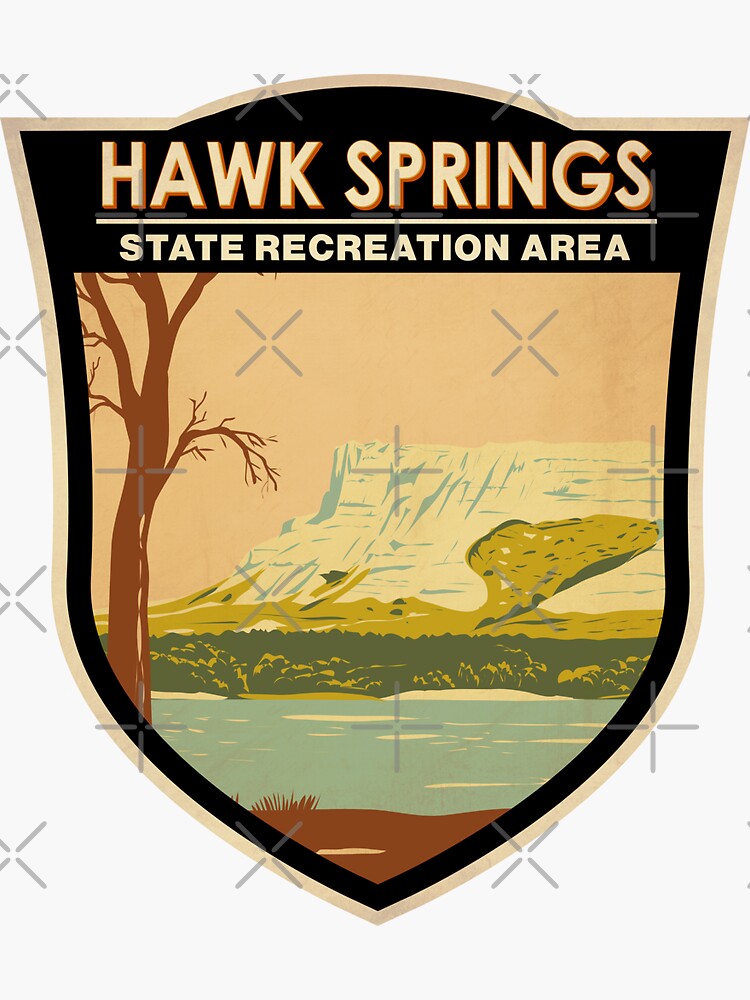 "Hawk Springs State Recreation Area Wyoming Badge" Sticker for Sale by ...