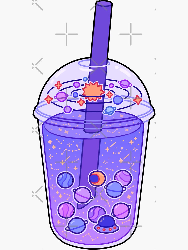 "planet boba" Sticker for Sale by freshbobatae | Redbubble