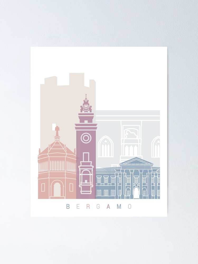 "BERGAMO SKYLINE POSTER PASTEL" Poster for Sale by paulrommer | Redbubble