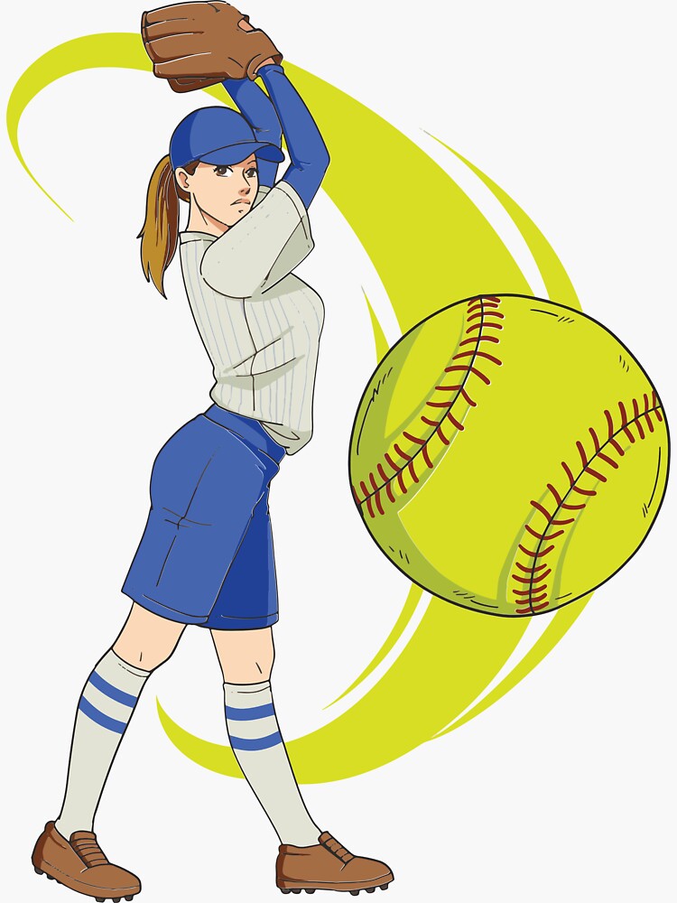 "Baseball Softball Girl Pitcher Art" Sticker by Luxara1 | Redbubble