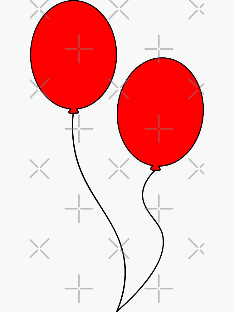 "Two Red Balloons" Sticker for Sale by Abde32 | Redbubble