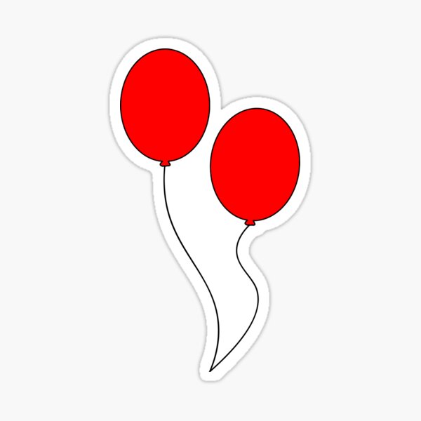 "Two Red Balloons" Sticker for Sale by Abde32 | Redbubble