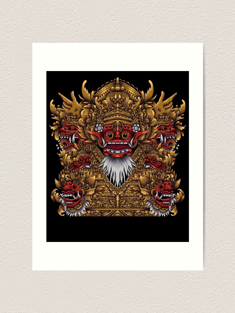 Red Barong Rangda Barong Mask King Of The Spirits Bali Art Print By