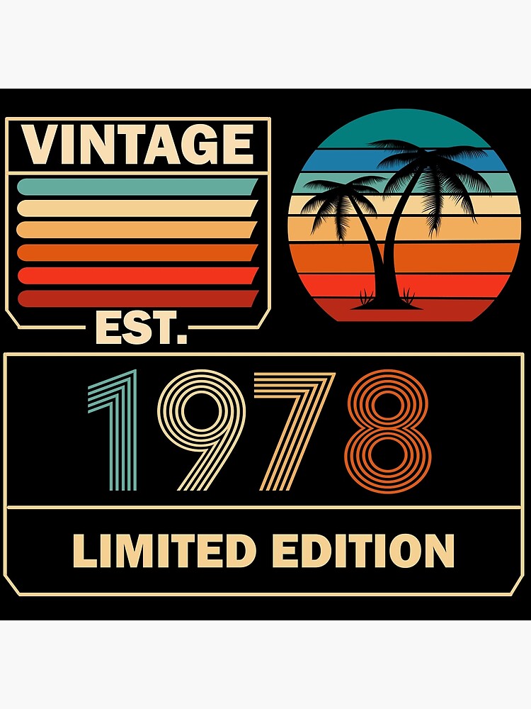 "Vintage Est. 1978 44th Birthday Limited Edition 44 Years Old " Poster ...