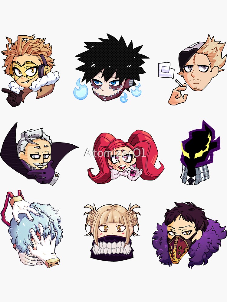 Sticker « Pack d'autocollants Mha Villain Chibi », par Atomizer01 ...