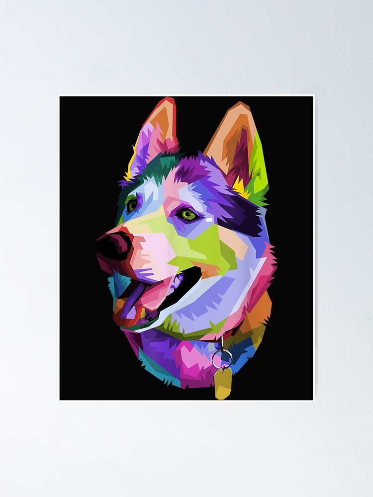 "Huskie Colorful Pop Art Portrait For Dog Owners Chukcha Sibe" Poster for Sale by Evrard123123 ...