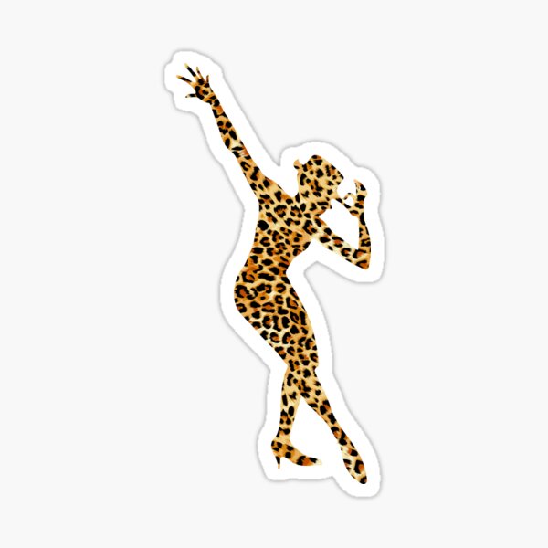 "JAZZ DANCER SILHOUETTE - LEOPARD CHEETAH TEXTURE" Sticker by ...