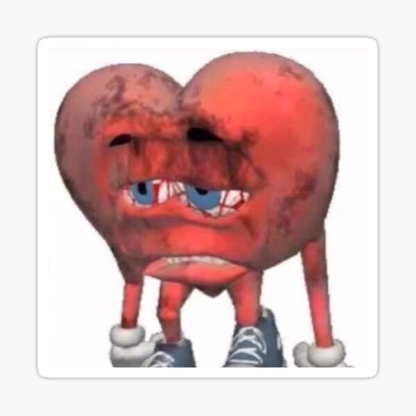 "broken heart meme" Sticker for Sale by laurent0605 | Redbubble