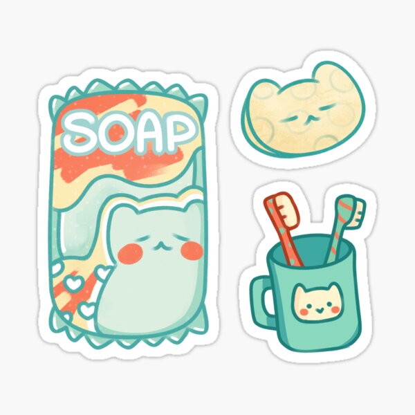 "Sope bath time stickerpack vol. 2" Sticker for Sale by whiskiart ...