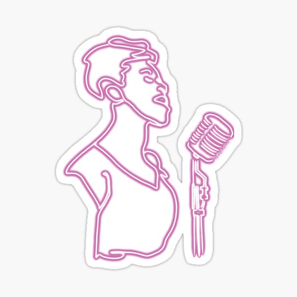 "Singer Neon Drawing" Sticker for Sale by lovepoem7 | Redbubble