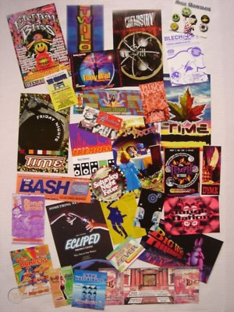 "rare rave flyers 90s" Poster by 90PSYCH | Redbubble