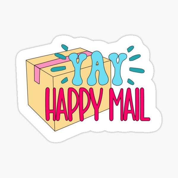 "Yay Happy mail" Sticker for Sale by WhitePotato | Redbubble