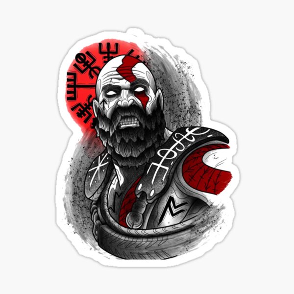 "kratos god of war| Perfect Gift" Sticker by batedenze | Redbubble