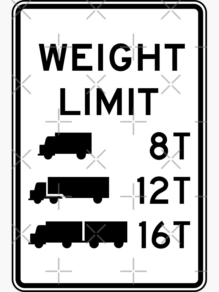 Pegatina «Serie American Road Signs R12: LÍMITE DE PESO 8T 12T 16T.» de ...