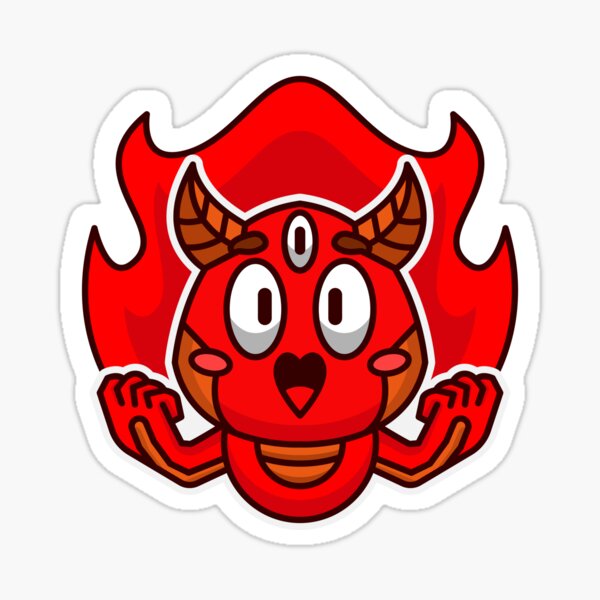 "Spirit Red Monster" Sticker for Sale by bedamanusia | Redbubble
