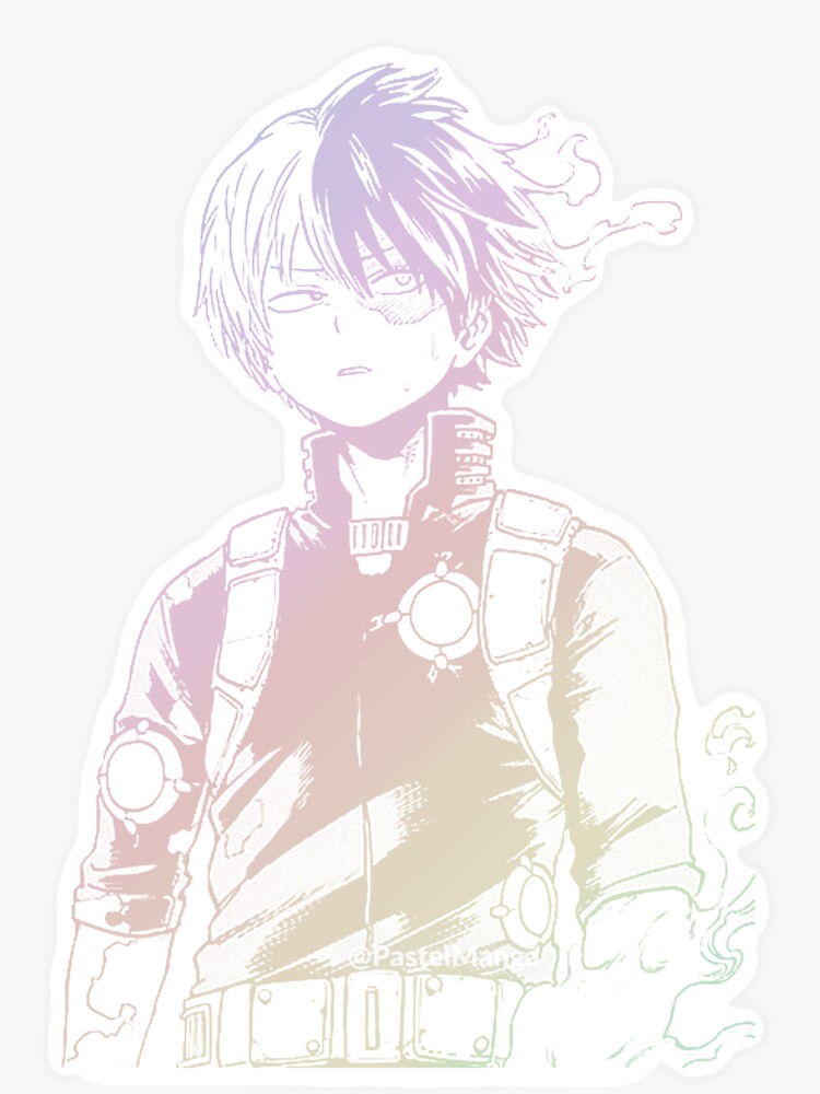 Pegatina «Pink Pastel Shoto Todoroki Manga Pegatina MHA» de PastelManga ...