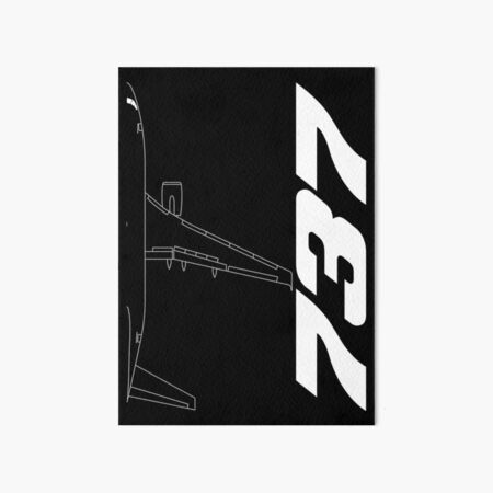 "Boeing 737 Silhouette Top View" Art Board Print for Sale by ...