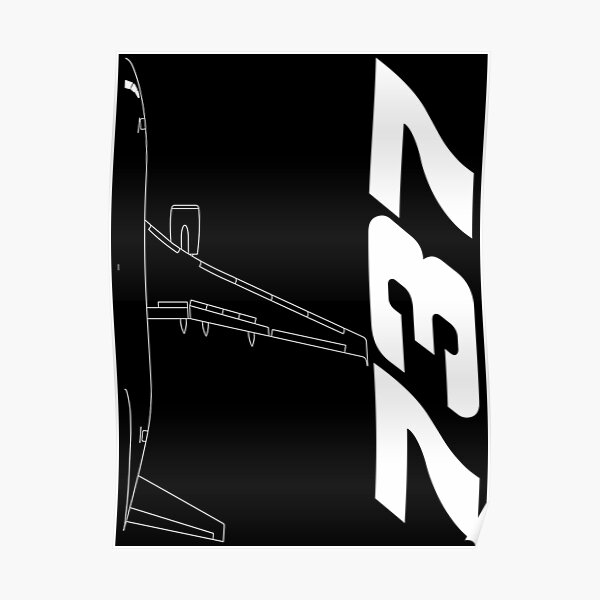 "Boeing 737 Silhouette Top View" Poster by magazinecombate | Redbubble