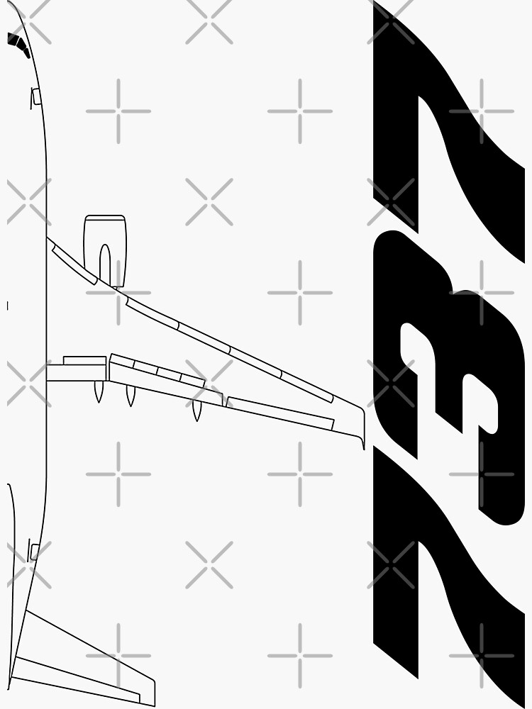 "Boeing 737 Silhouette Top View" Sticker for Sale by magazinecombate ...