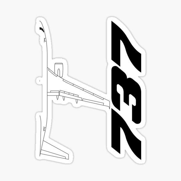 "Boeing 737 Silhouette Top View" Sticker for Sale by magazinecombate ...