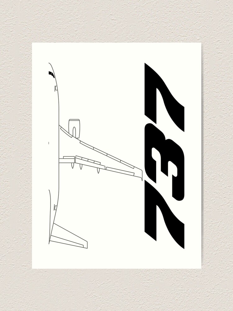 "Boeing 737 Silhouette Black Top View" Art Print for Sale by magazinecombate | Redbubble