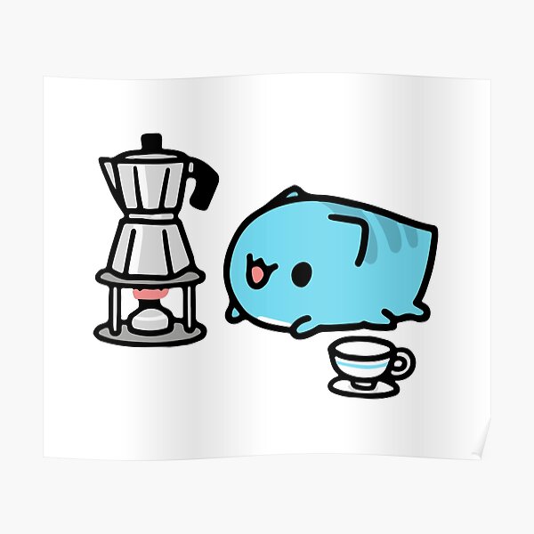 "Coffee cat, Comic Cat, Bugcat Capoo" Poster for Sale by dev-ilyass ...