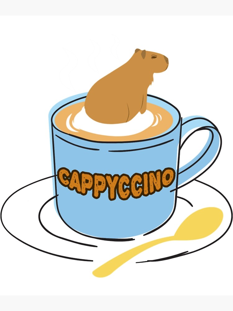 "Cappyccino Capybara Coffee Pun " Poster for Sale by FreshDressedTee ...