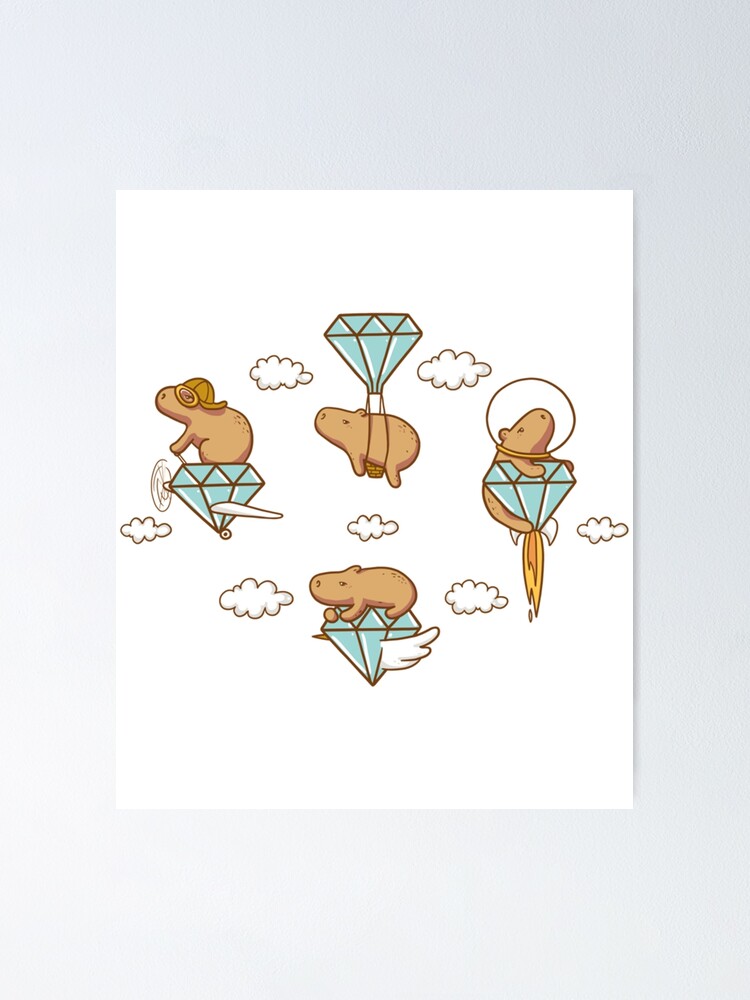 "Capy in the Sky with Diamonds " Poster for Sale by FreshDressedTee ...