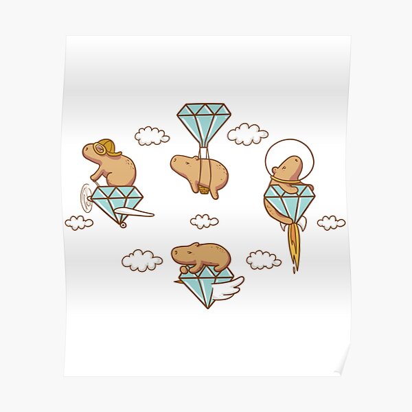 "Capy in the Sky with Diamonds " Poster for Sale by FreshDressedTee ...