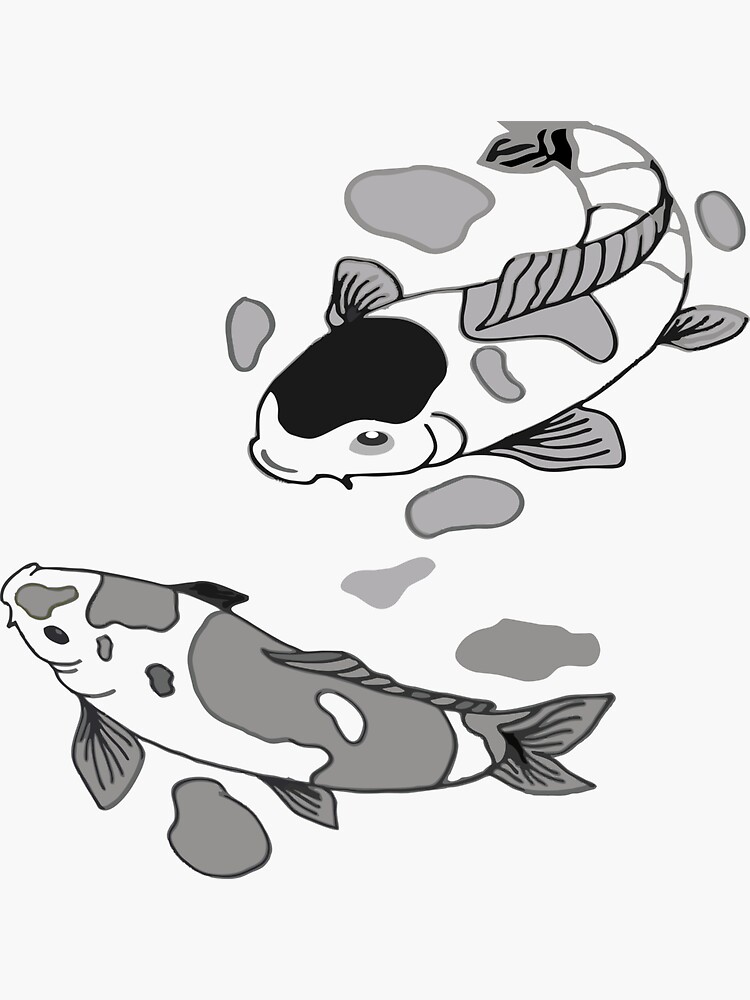 "koi fish symbol of balance" Sticker for Sale by fadingganature | Redbubble