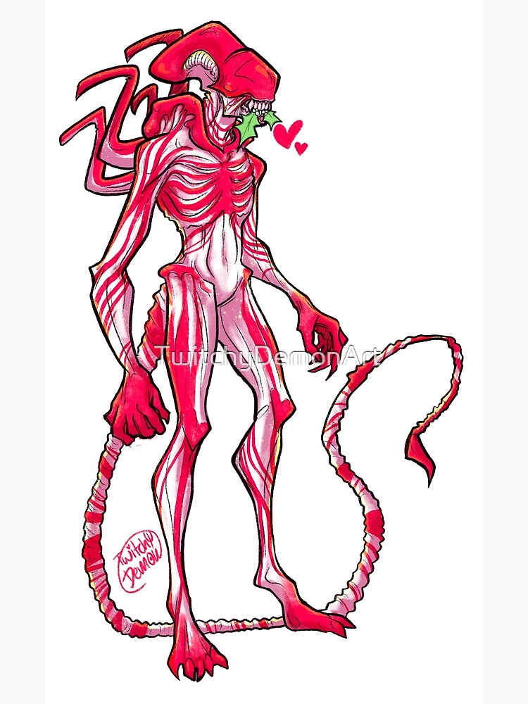"Festive Xenomorph" Poster by TwitchyDemonArt | Redbubble