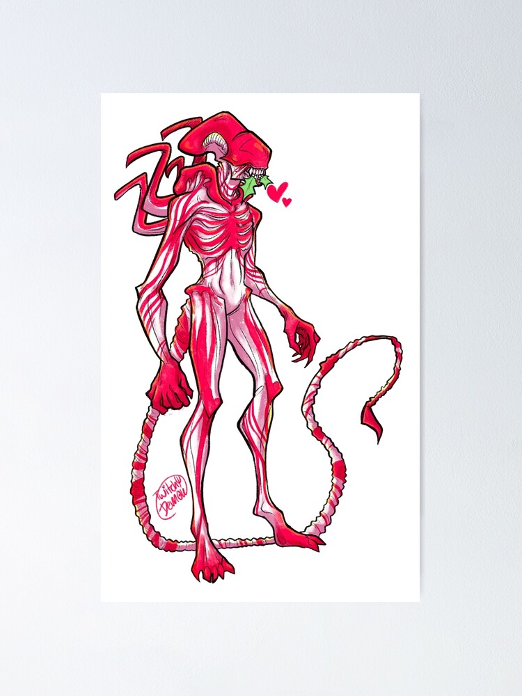 "Festive Xenomorph" Poster by TwitchyDemonArt | Redbubble