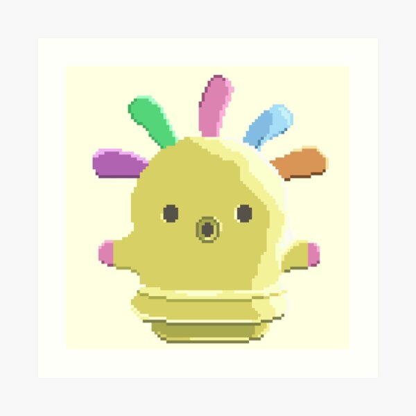 " acnh squeakoid gyroid pixel art - yellow" Art Print for Sale by ...
