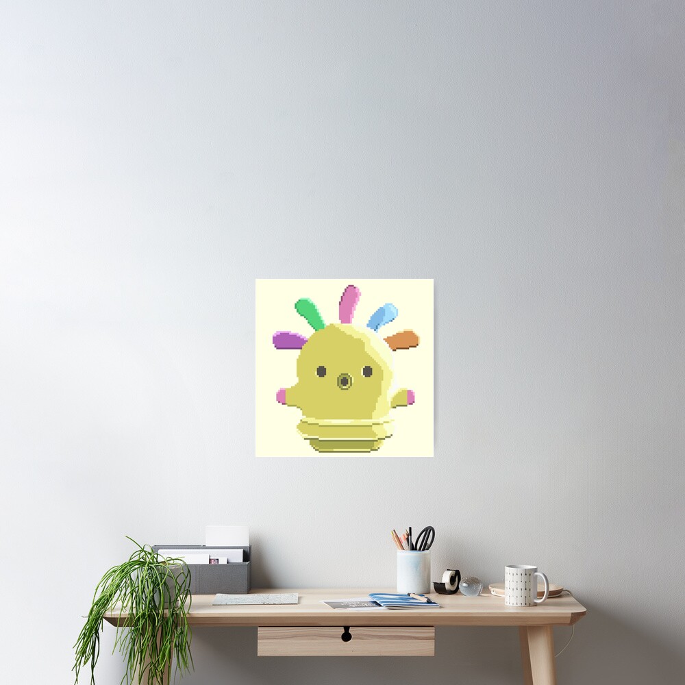 Poster « Acnh squeakoid gyroid pixel art - jaune », par sezalilly ...